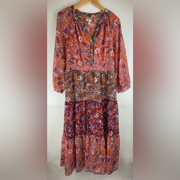 fig and flower | Dresses | Fig And Flower Maxi Dress Womens L Floral ...